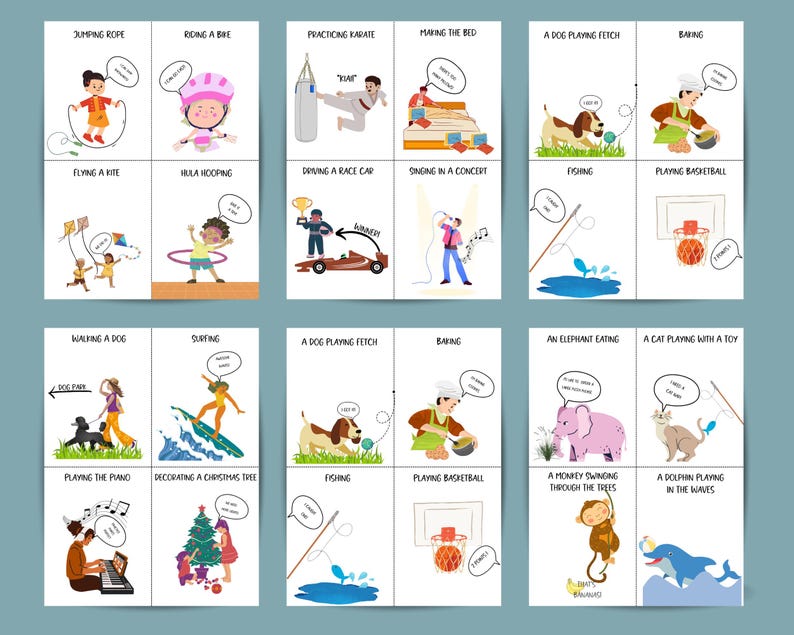 Charades for Kids, Action Charade Games, Movement Game, Boredom Buster ...