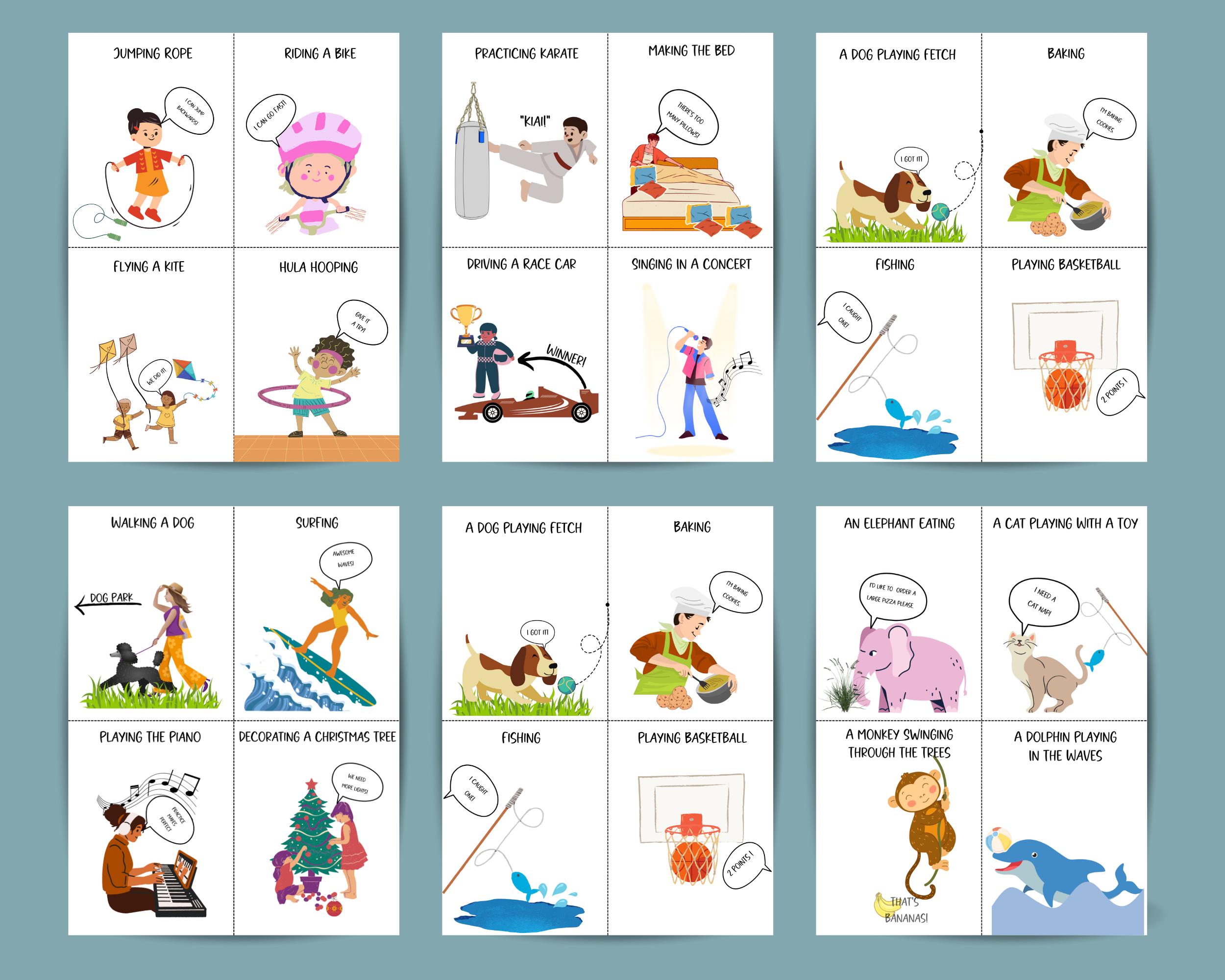 Charades for Kids, Action Charade Games, Movement Game, Boredom Buster ...