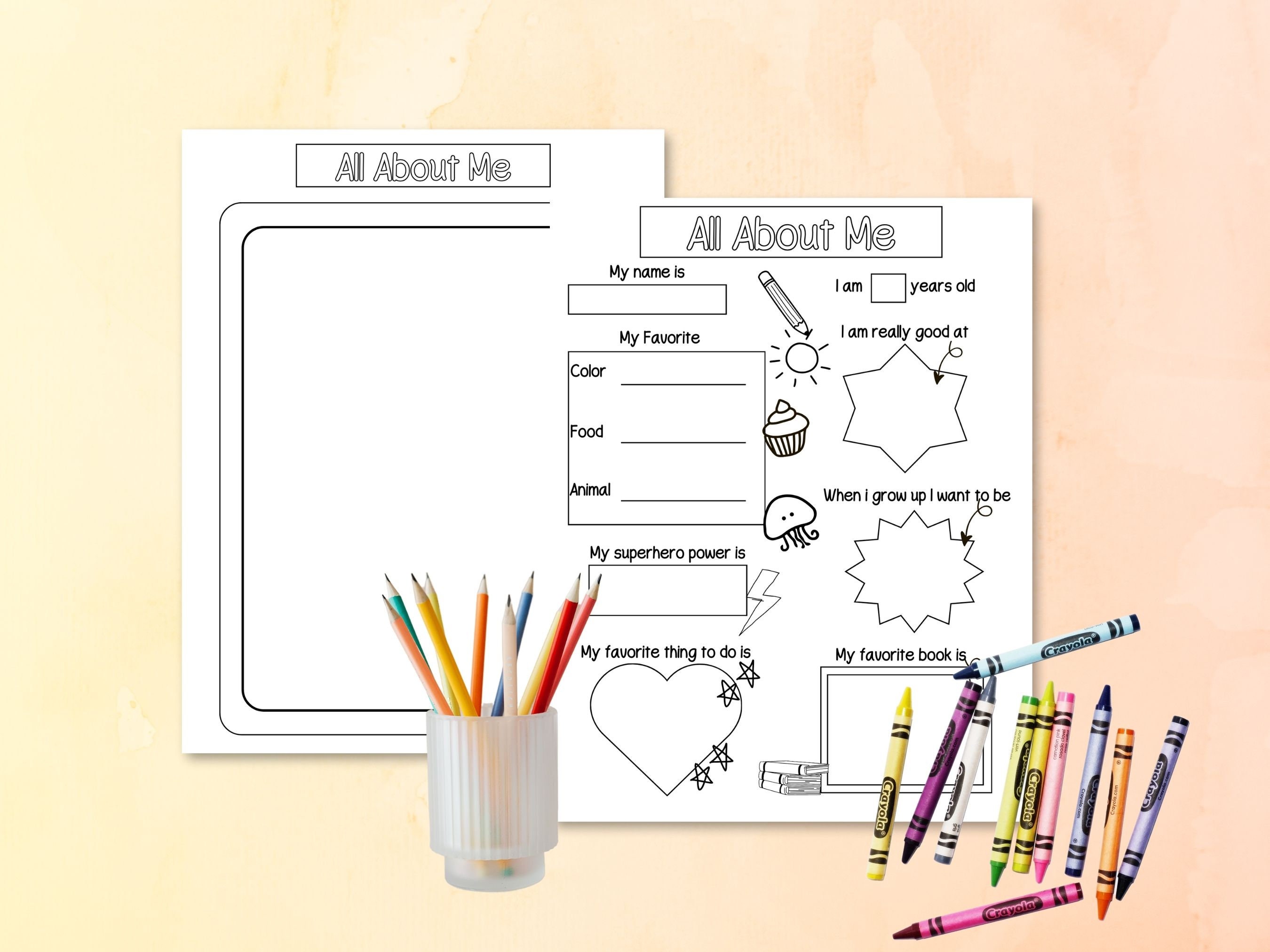 Hoja de trabajo imprimible Todo sobre mí, Hoja imprimible del primer ...