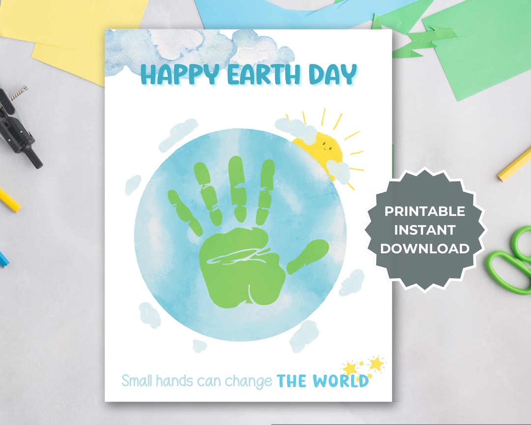 Earth Day Handprint,printable Earth Day Toddler Handprint,preschool ...