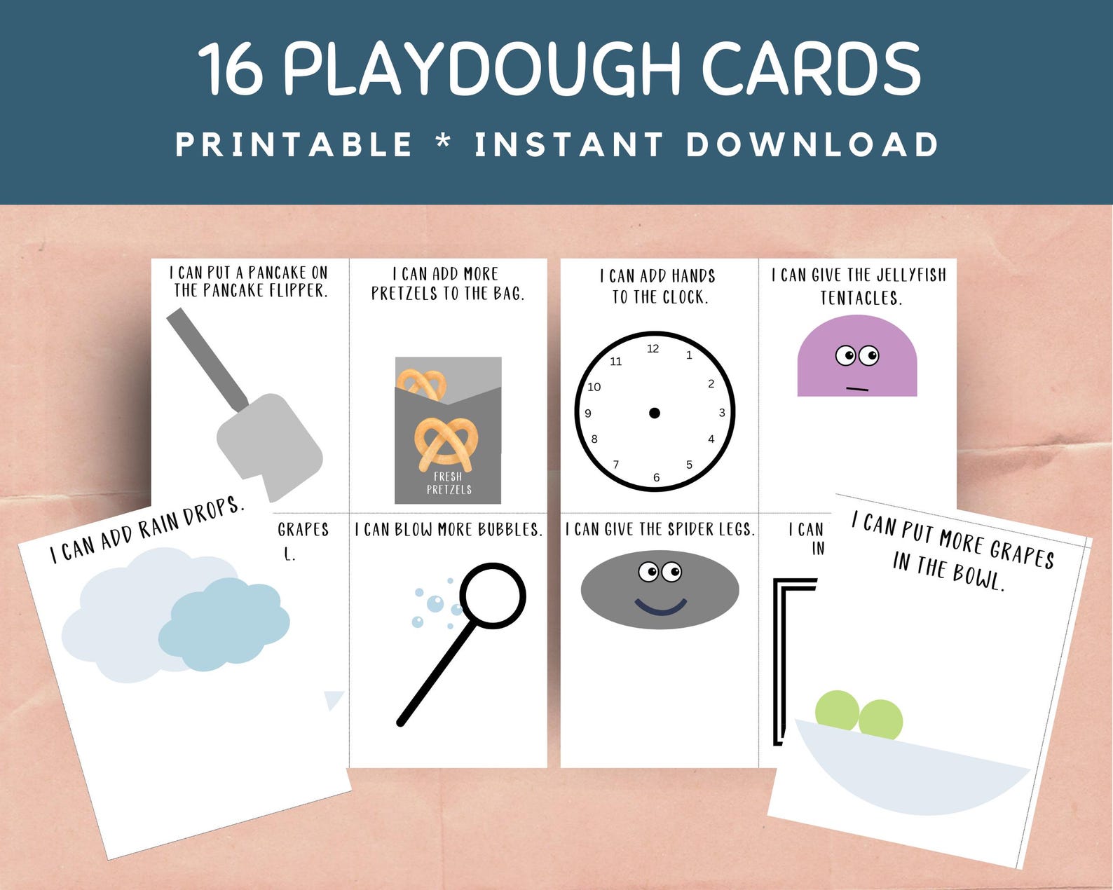 Printable Playdough Cards, Table Top Games, Playdough Activity ...