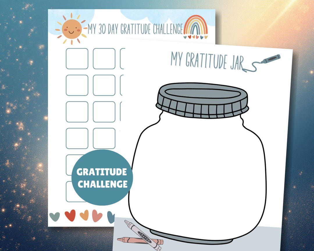 Gratitude Jar Activity Printable, Gratitude Challenge, Kids and Family ...