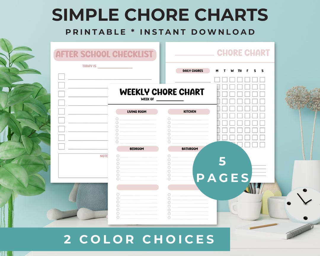 Before and After School Checklist for Kids, Simple Chore Chart for Kids ...