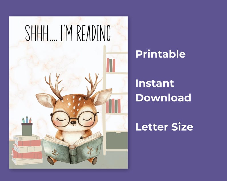 Reading Corner Signs Printable, Book Nook Signs, Reading Posters for ...