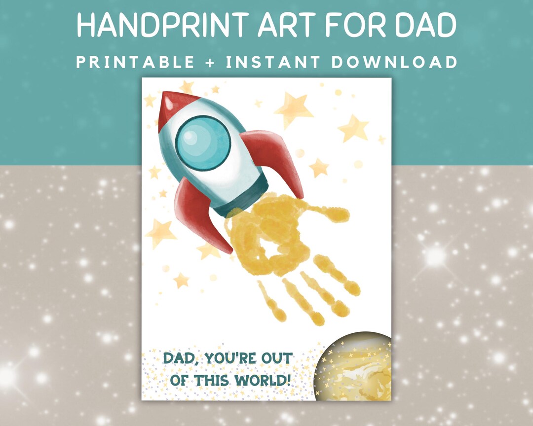Dad Handprint Art, Handprint Birthday Card Dad, Handprint Art for Dads ...