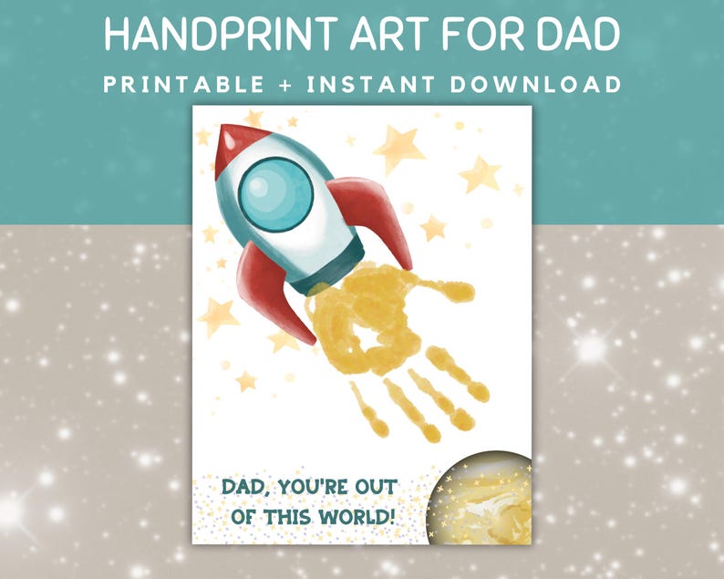Handprint Birthday Card Dad, Handprint Art for Dads,father's Day Gift ...