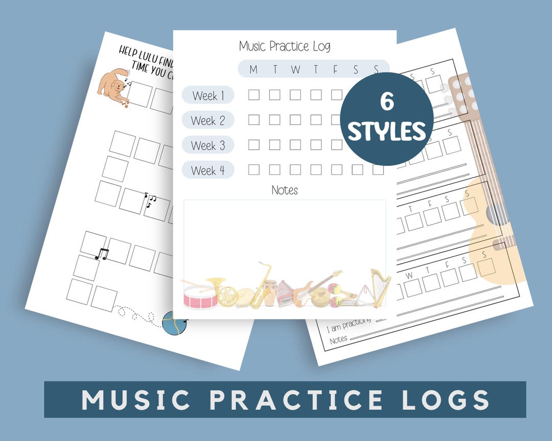 Music Practice Tracker, Piano Practice Log, Music Practice Planner ...
