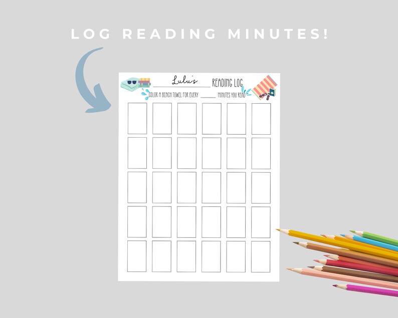 Summer Reading Log, Daily Reading Chart, Reading Minutes Log, Book Log ...