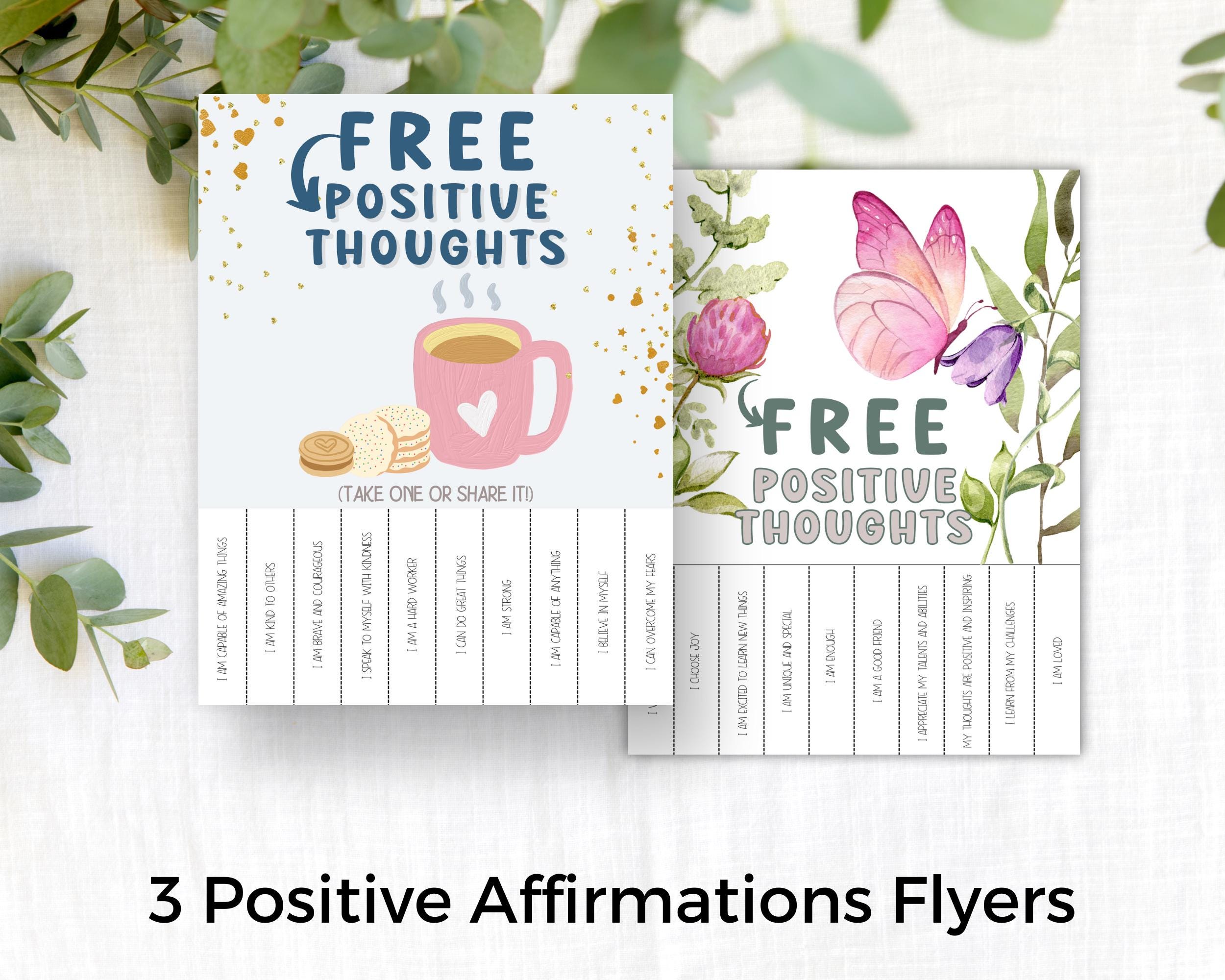 Positive Affirmations Poster, Positive Thoughts Printable, Tear off ...