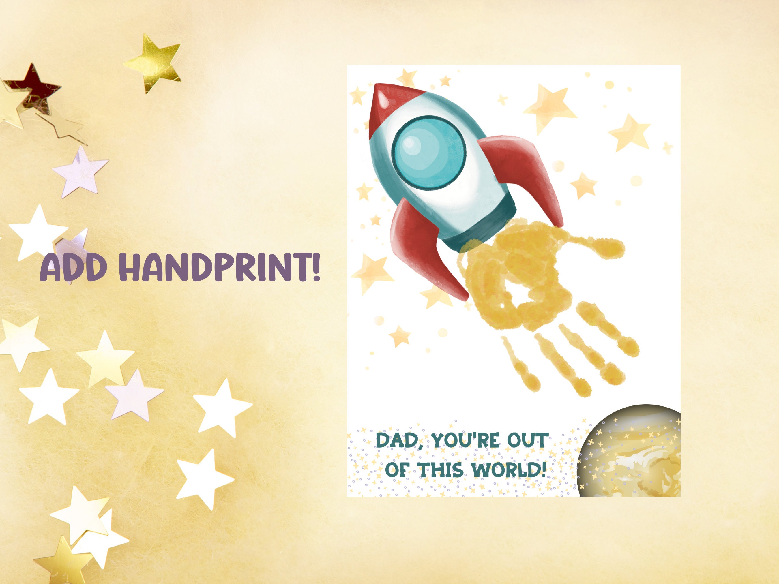 Dad Handprint Art, Handprint Birthday Card Dad, Handprint Art for Dads ...