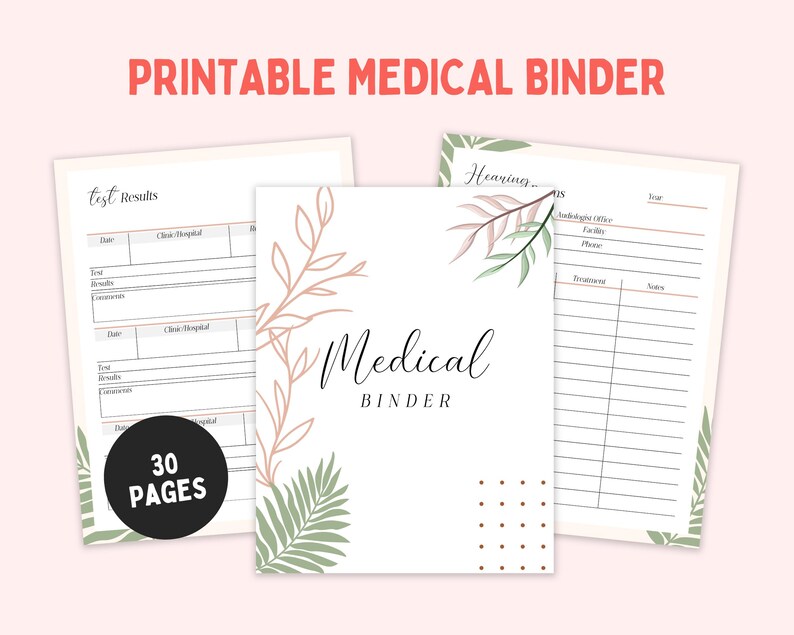Printable Medical Binder, Medical History Printable, Health Tracker ...