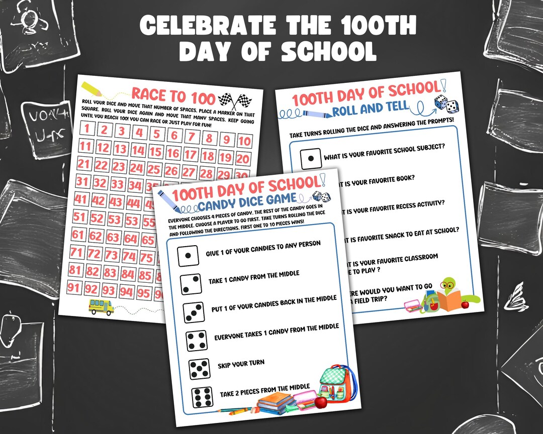 100th Day of School Activities, Classroom Dice Games for the 100th Day ...