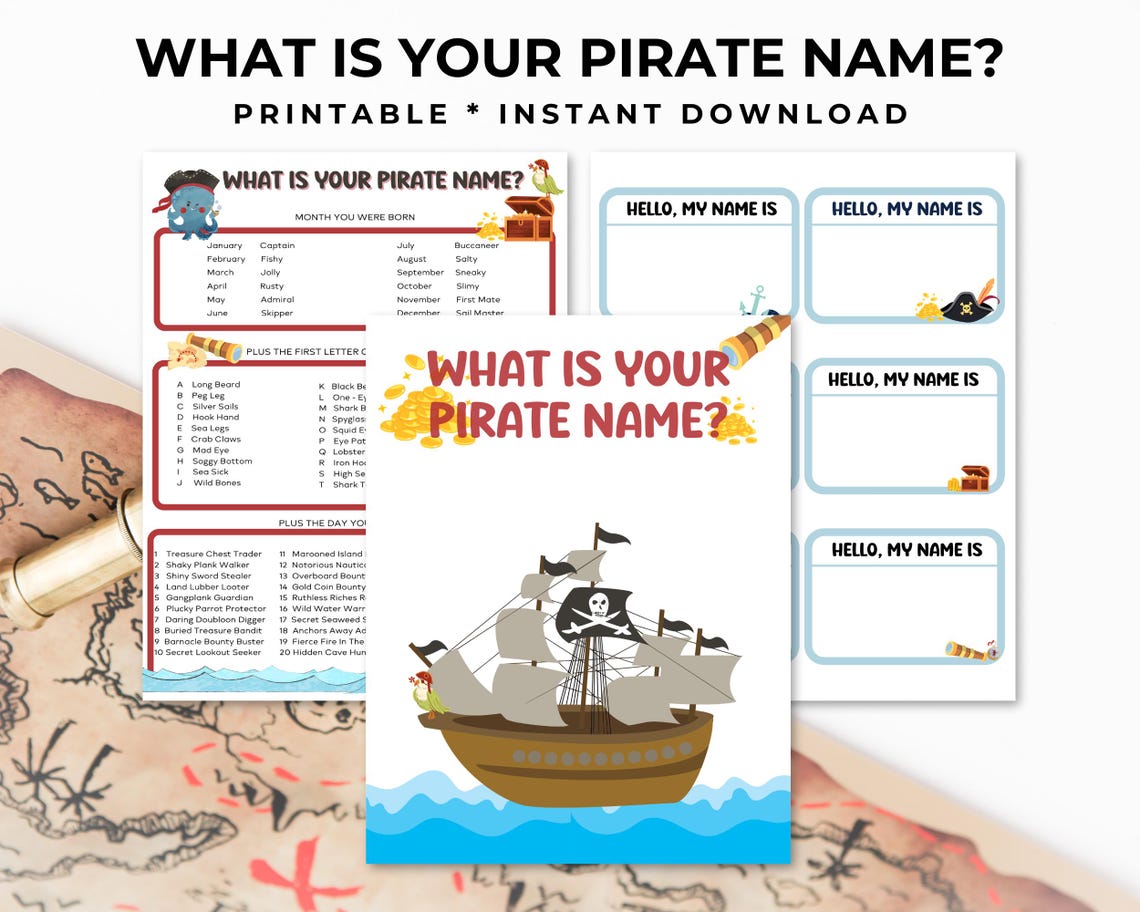 What is Your Pirate Name, Talk Like A Pirate Day, Pirate Birthday Party ...