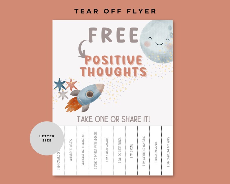 Positive Affirmation Tear-off Flyers for Kids, Classroom Decor (PDF ...