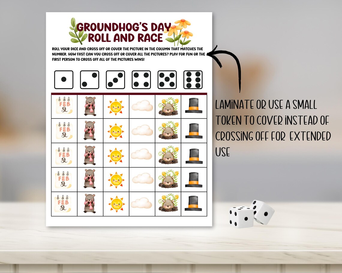Groundhog Day Game, Winter Party Game, Groundhog's Day Activity for ...