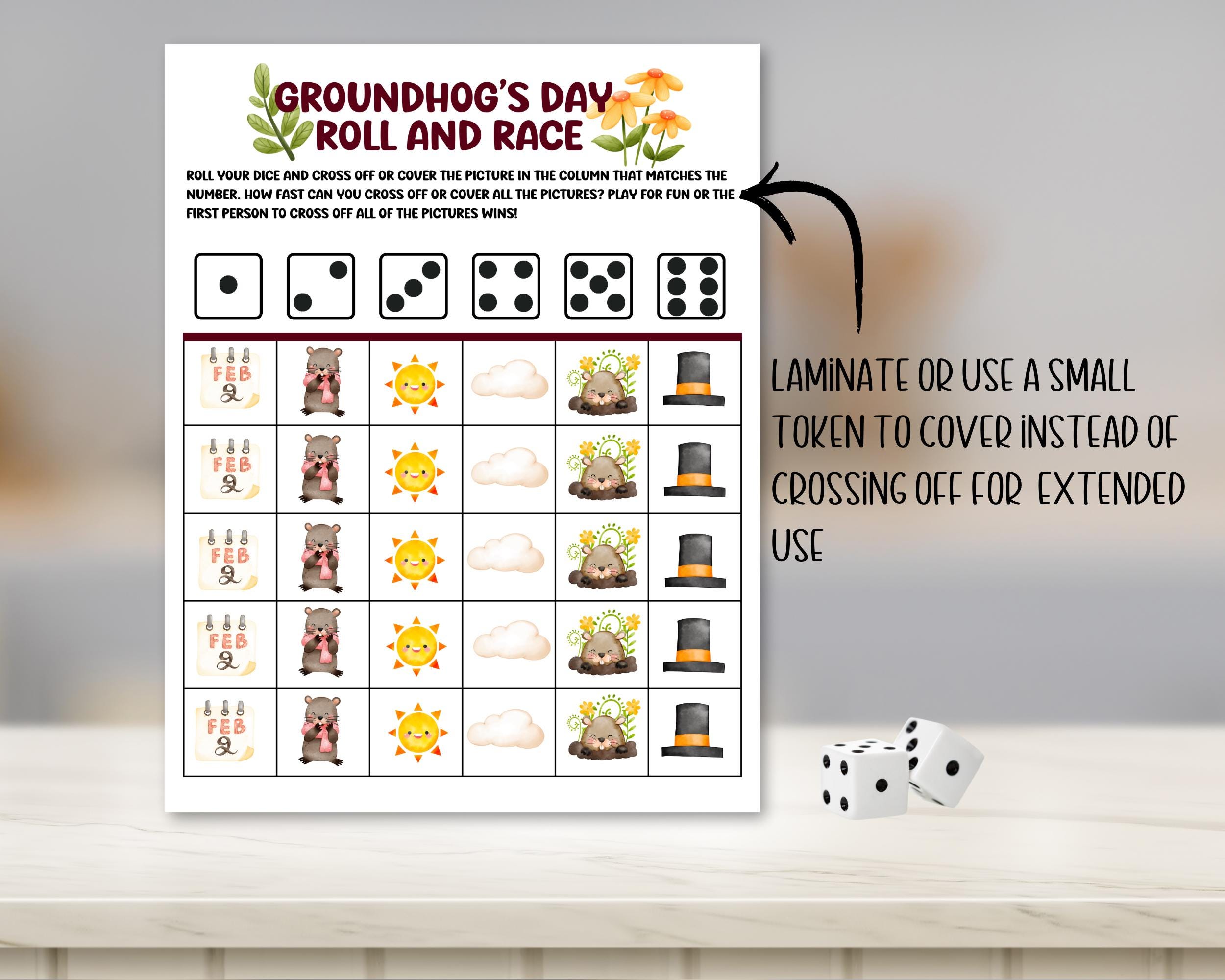 Groundhogs Day Game, Groundhog Day Roll and Race, Groundhog Day ...