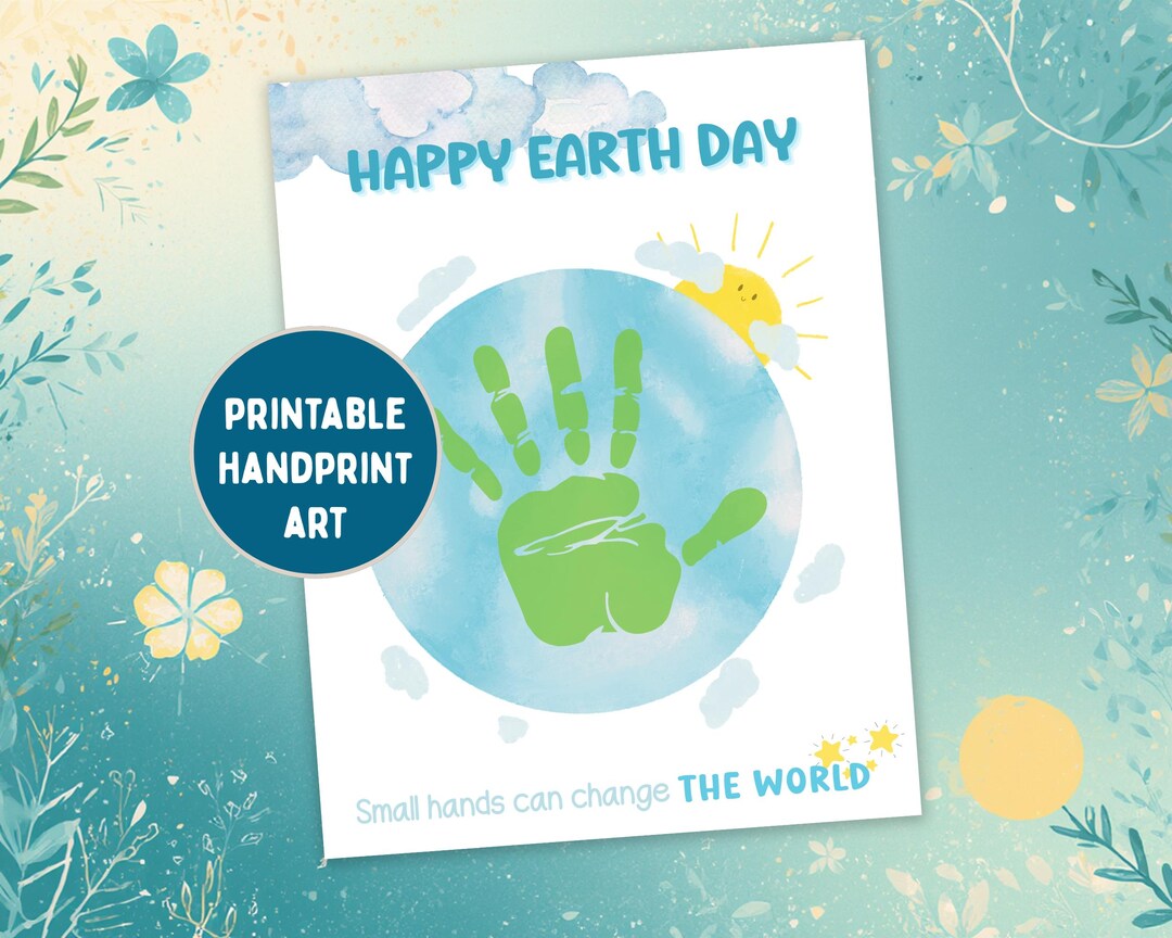 Earth Day Handprint Art, Keepsake Craft (PDF Printable), Preschool ...