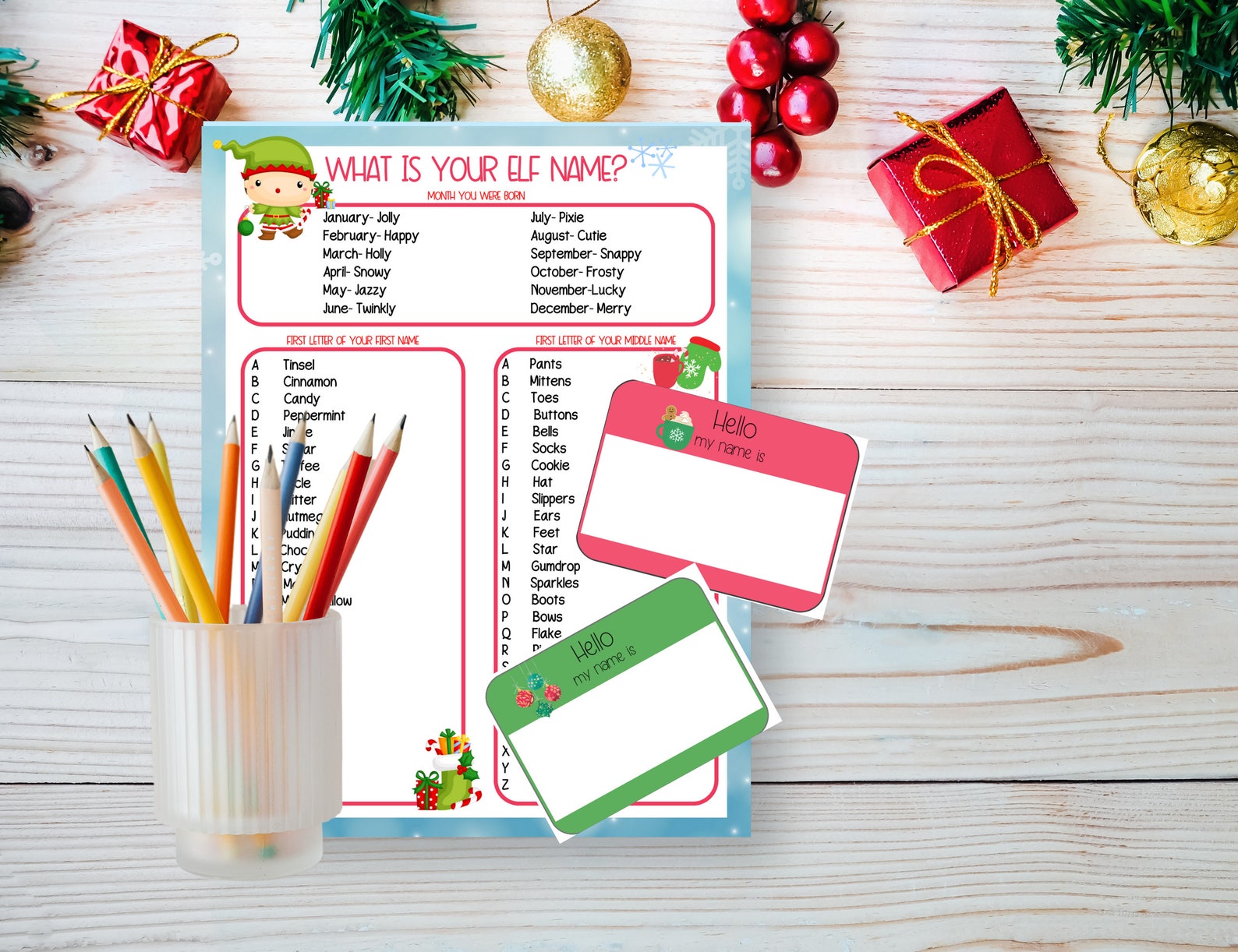 What's Your Elf Name?, Christmas Party Game, Christmas Elf Name ...