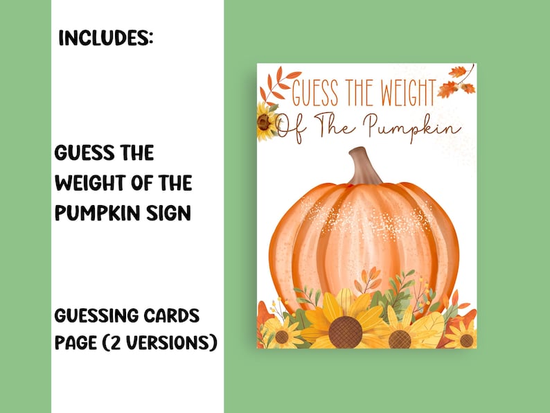 Guess the Weight of the Pumpkin, Halloween Party Game, Halloween ...