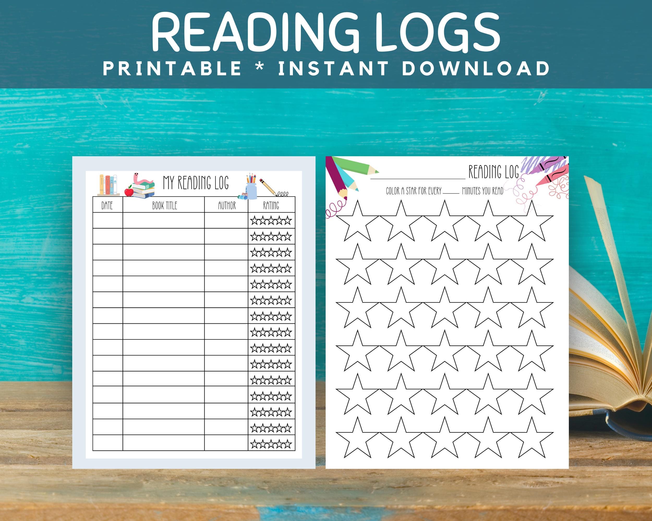 Kids Reading Log, Printable Book Tracker and Reading Minutes Chart ...