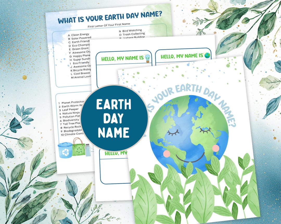 Earth Day Name Generator Game, Elementary Classroom Science Activity ...