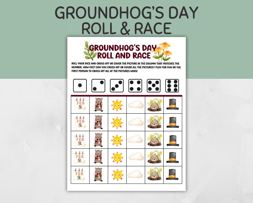 Groundhog Day Game, Winter Party Game, Groundhog's Day Activity for ...
