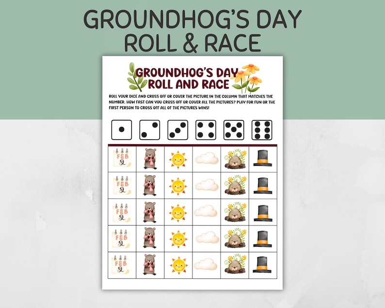 Groundhog Day Game, Winter Party Game, Groundhog's Day Activity for ...