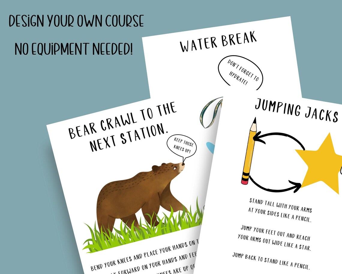 Physical Education Posters, PE Games, Movement Cards, Family Fitness ...