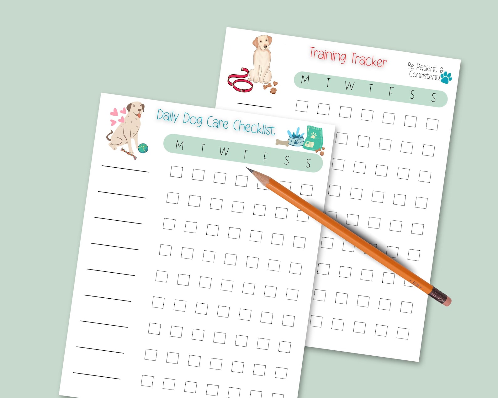 Dog Chore Chart, Daily Dog Care Checklist, Daily Pet Care Log, Pet ...