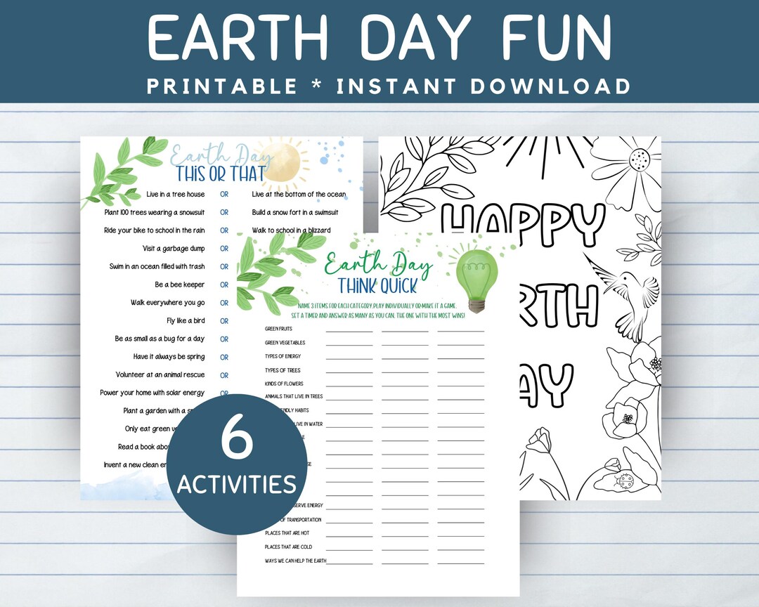 Earth Day Activities Kids, Earth Day Printable Worksheet, Earth Day ...