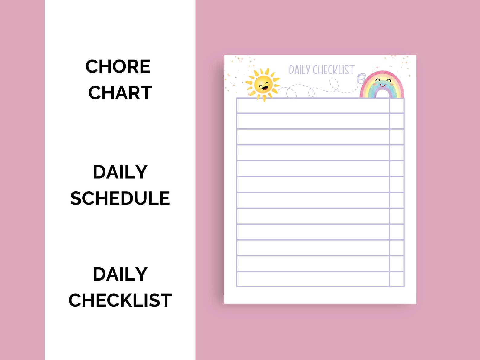 Kids Daily Task Charts,daily Habit Chart for Kids,printable Daily Chore ...