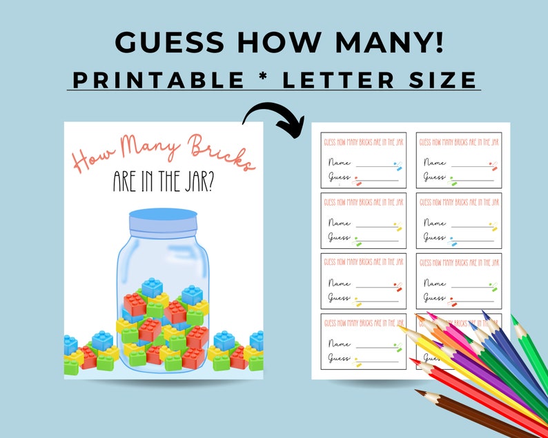 Guess How Many in the Jar, Birthday Party Game, Building Blocks ...