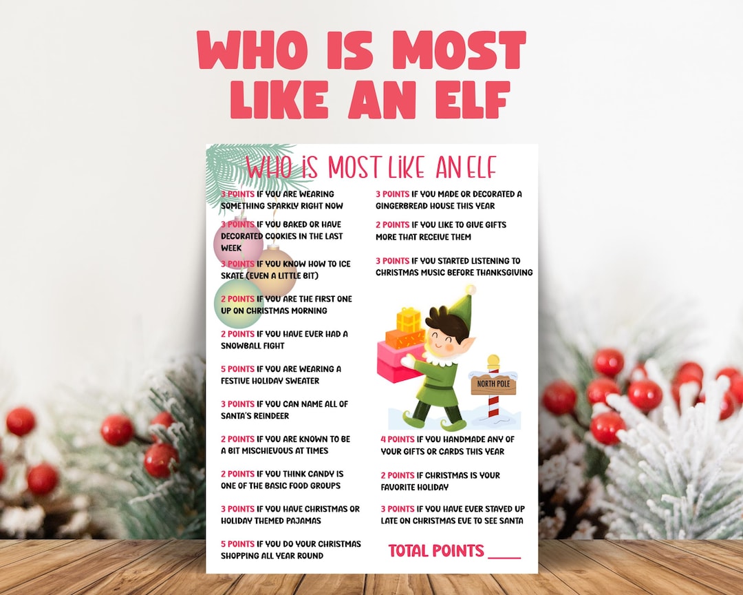 Who is Most Like an Elf, Christmas Party Game, Holiday Icebreaker ...