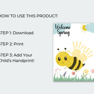 Bee Handprint Spring Art, Preschool Keepsake (PDF), Spring Art Activity ...