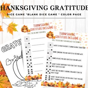 Thanksgiving Gratitude Dice Game, Kid's Thanksgiving Activity ...