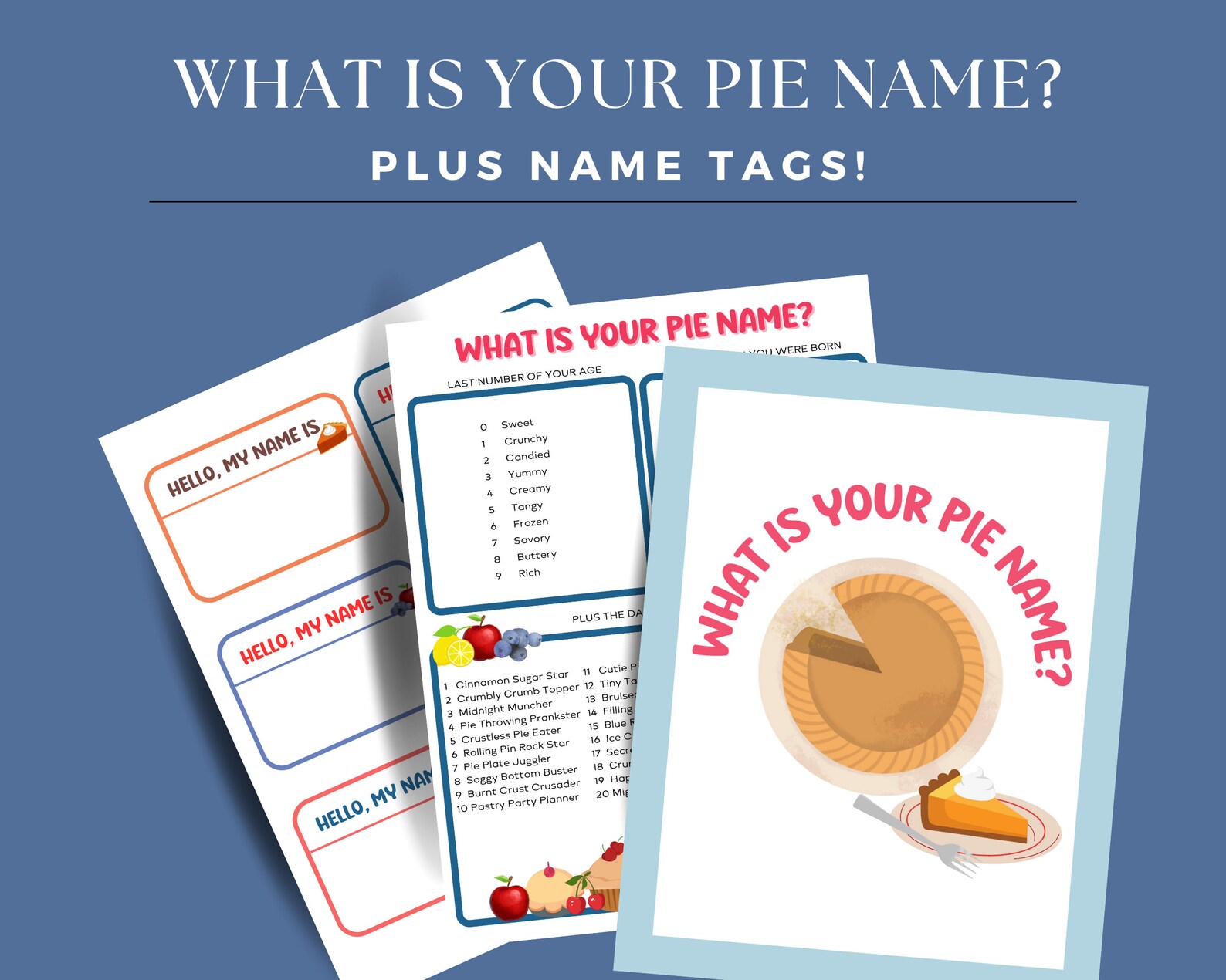 Family Picnic Game, Pie Name Generator Game, What is Your Pie Name ...