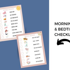 Kids Morning Checklist Printable, Bedtime Routine, Preschool Morning ...