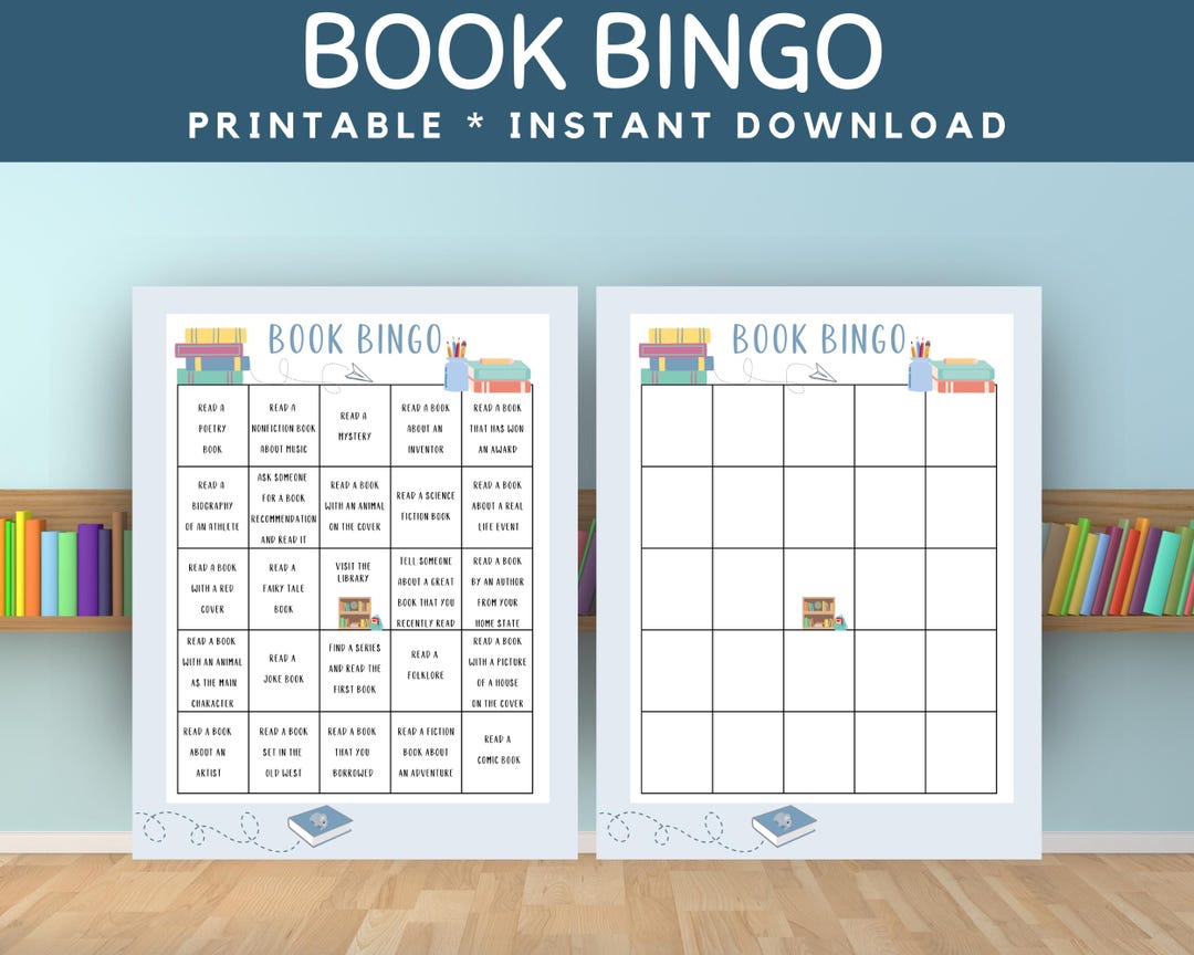 Book Bingo,reading Bingo, Reading Challenge,elementary School Reading ...