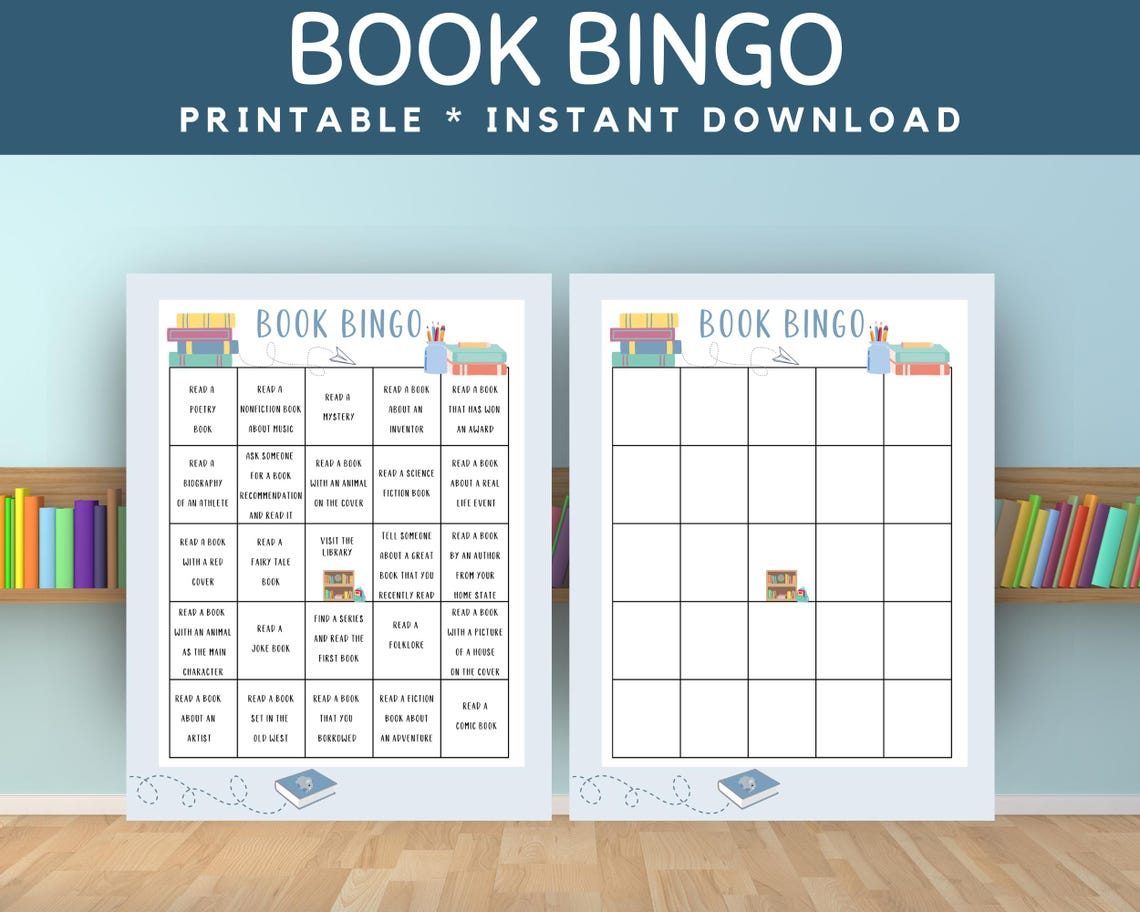 Book Bingo,reading Bingo, Reading Challenge,elementary School Reading ...