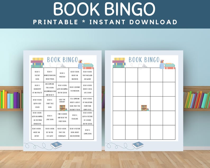 Kids' Book Bingo, Reading Challenge (printable PDF), Elementary Library ...