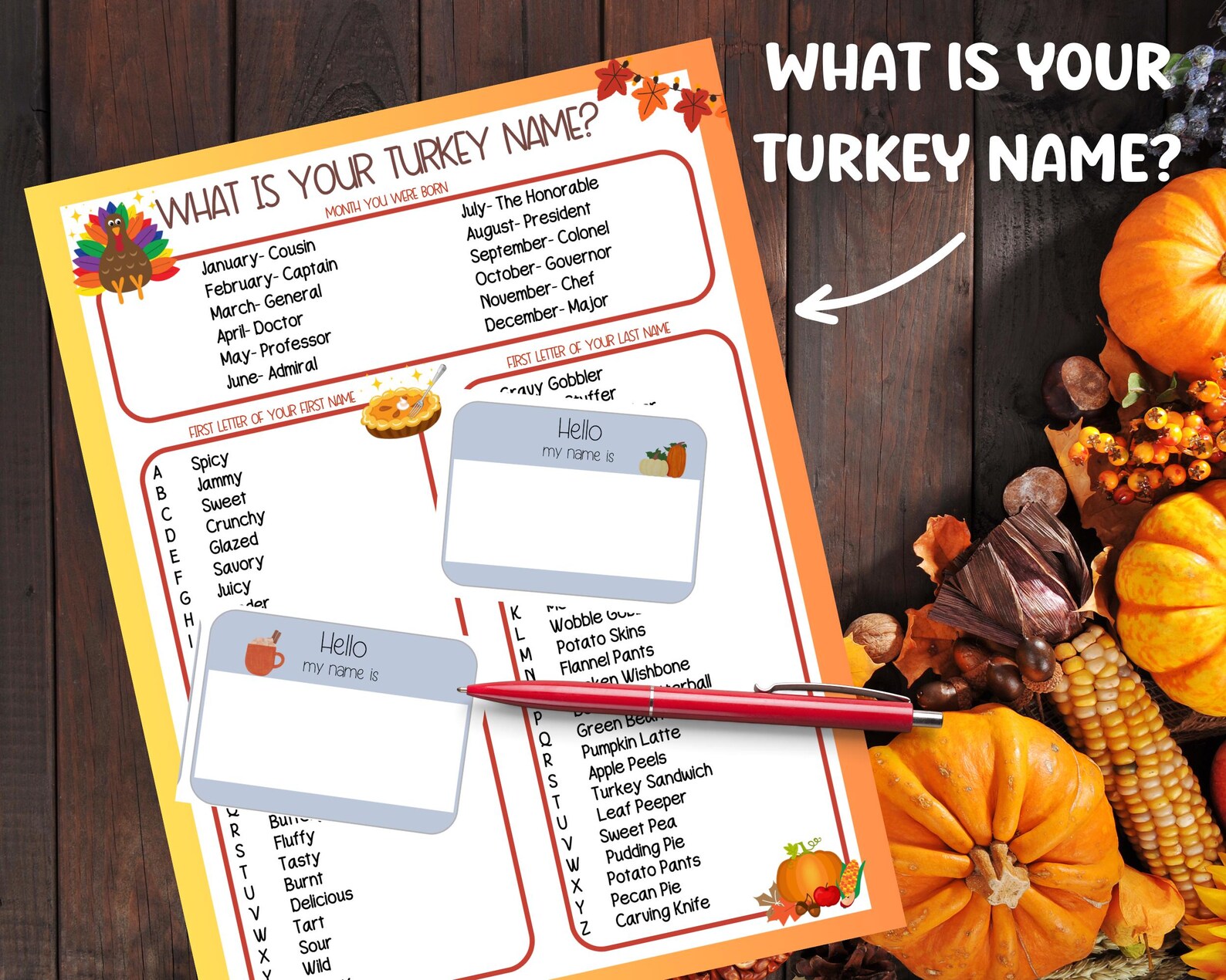 Thanksgiving Turkey Name Generator, What is Your Turkey Name ...