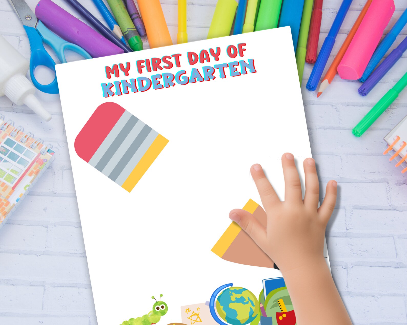 First Day of Kindergarten Handprint Art, Memory Keepsake, Back to ...