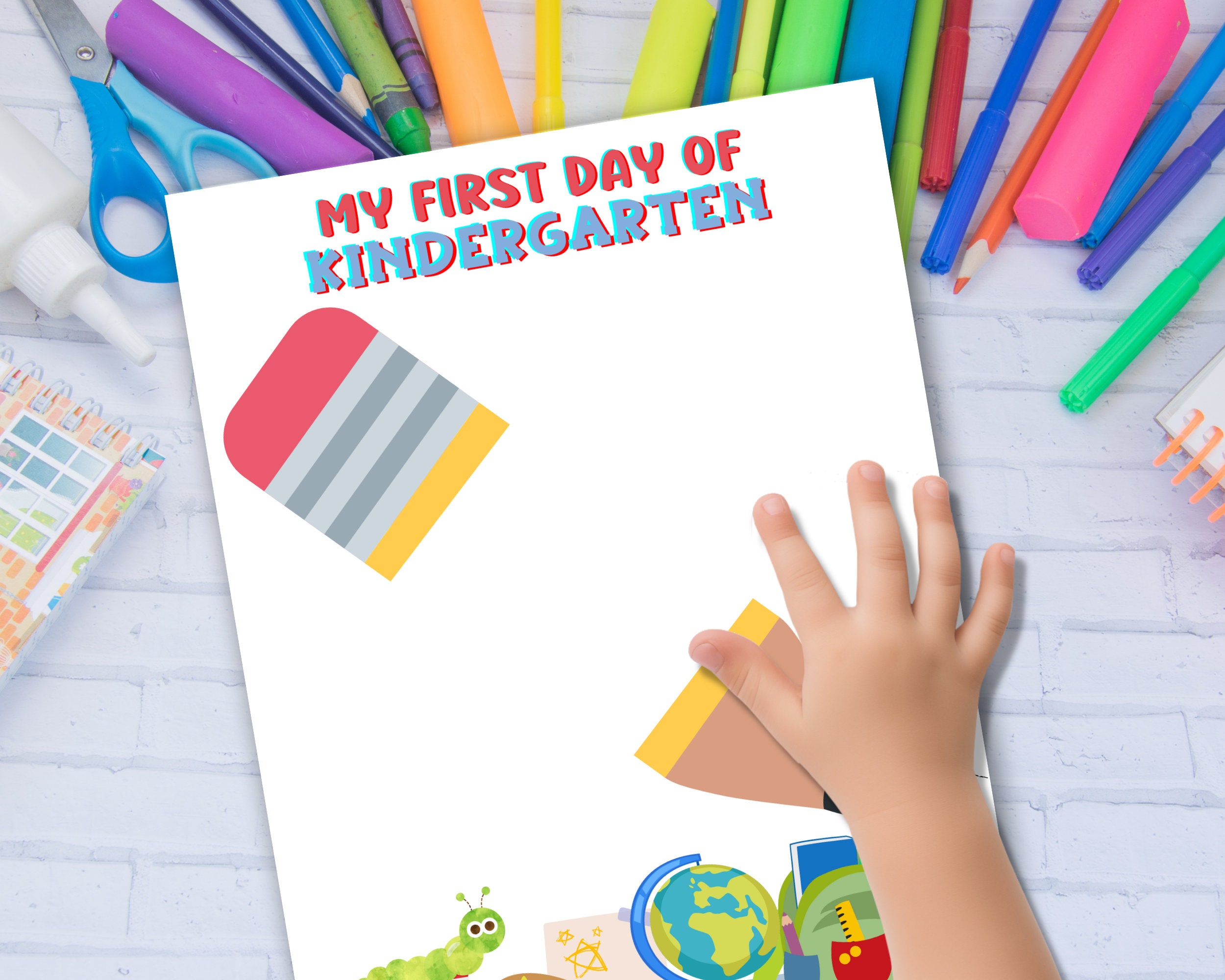 First Day of School Handprint,kindergarten Handprint Art,my First Day ...