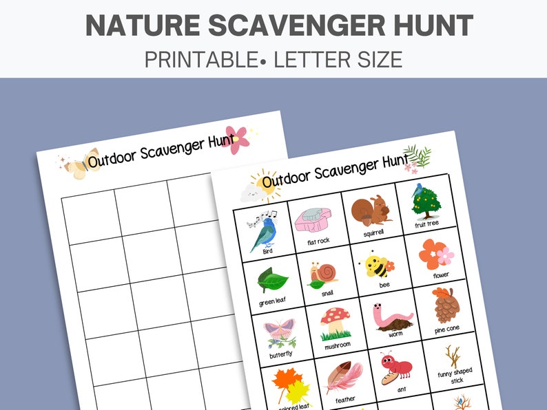 Nature Walk Scavenger Hunt, Outdoor Kids Scavenger Hunt, Nature ...