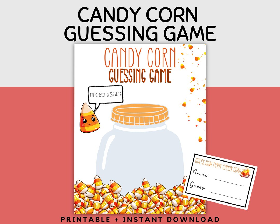 Candy Corn Guessing Game, Guess How Many Candy Corn, Halloween Party ...