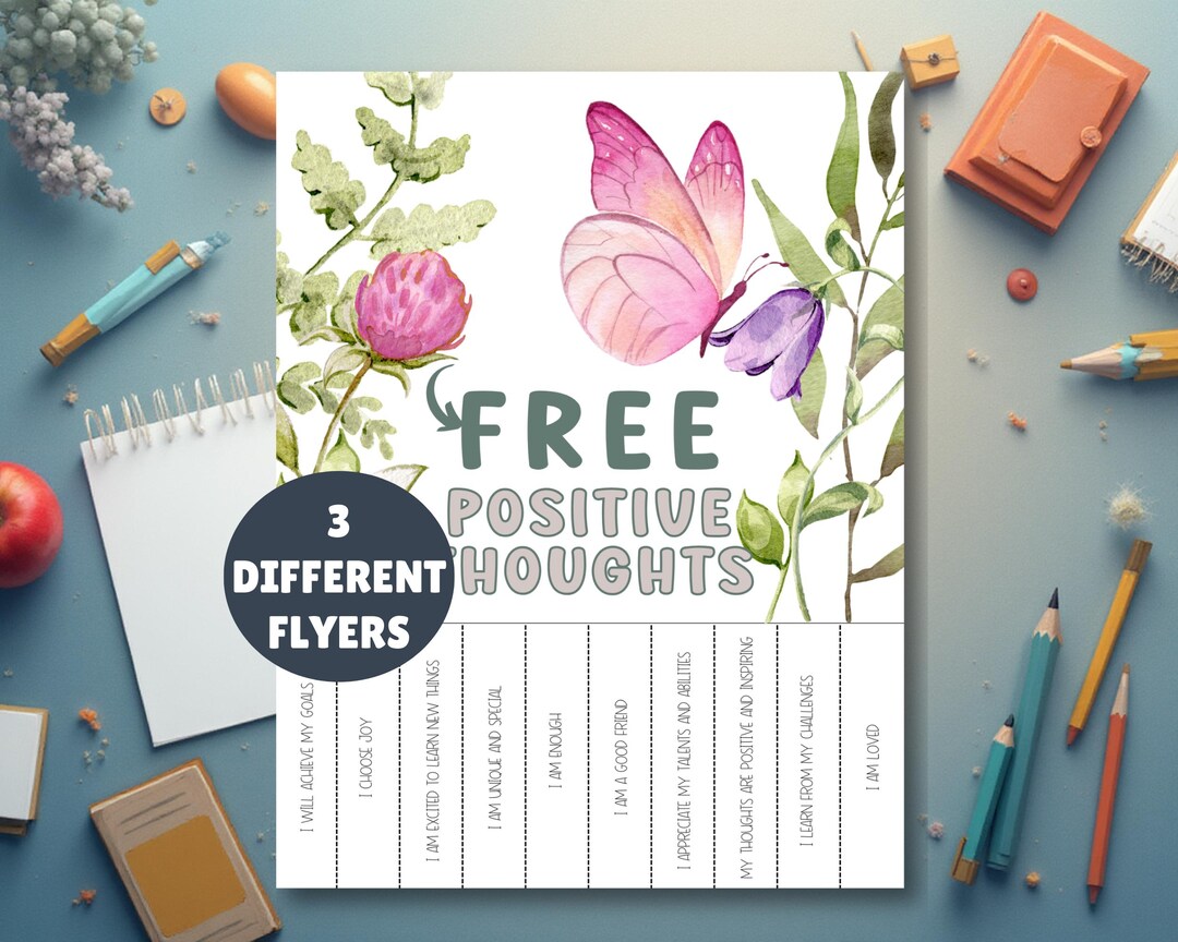 Positive Affirmations Tear off Flyers, Compliments Poster, Counseling ...