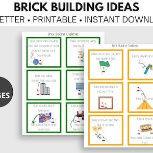 Building Blocks Cards,kids Building Block Ideas,brick Building ...