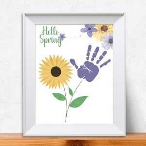 Spring Handprint Art, Flower Handprint Art, Spring Preschool Art ...