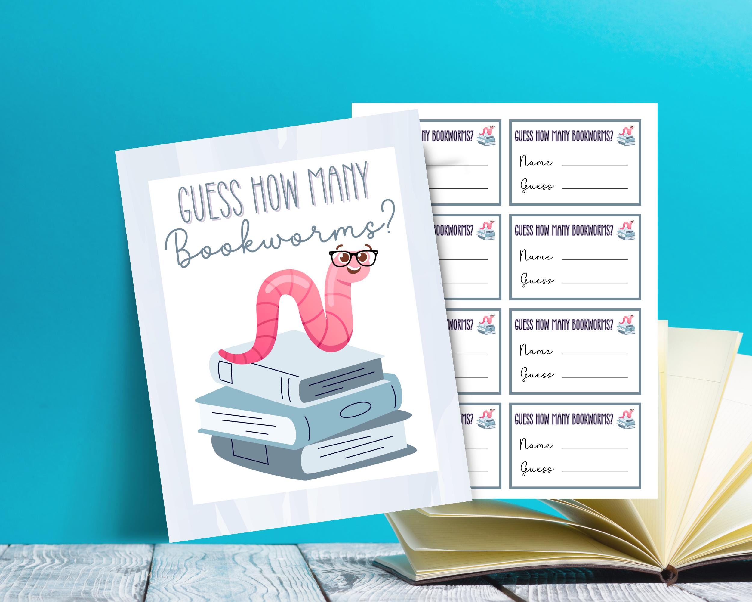 Book Party Game, Guess How Many Bookworms, Library Fundraiser, Book ...