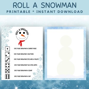 Roll A Snowman Dice Game, Build A Snowman Game, Winter Drawing Game ...